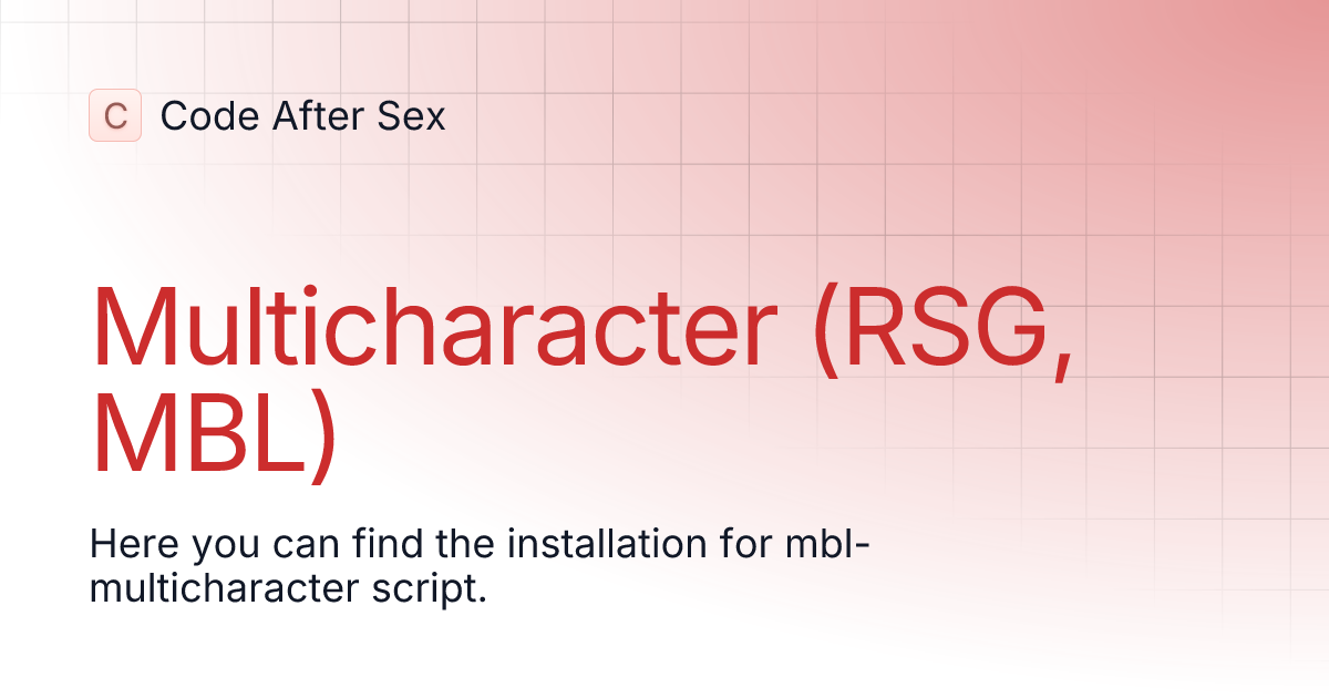 Code After Sx Rsg Multicharacter Updated Redm Releases Cfxre Community